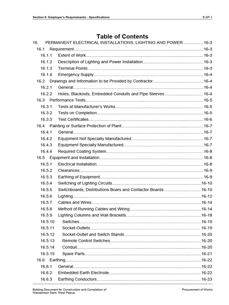 Section 16 Permanent Electrical Installation, Lighting, and Power | PDF ...