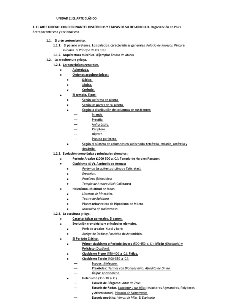Unidad 2-El Arte Clásico | Descargar gratis PDF | Antiguedad clasica ...