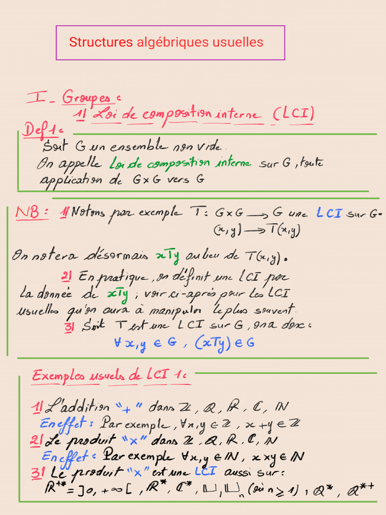 Cours Structures Algébriques - 240113 - 115521 | PDF