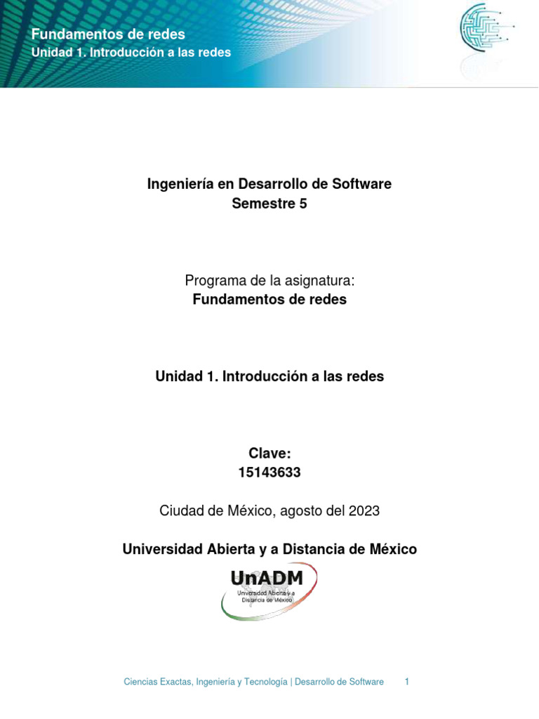 DFDR U1 Contenido | PDF | Red de computadoras | Topología de la red