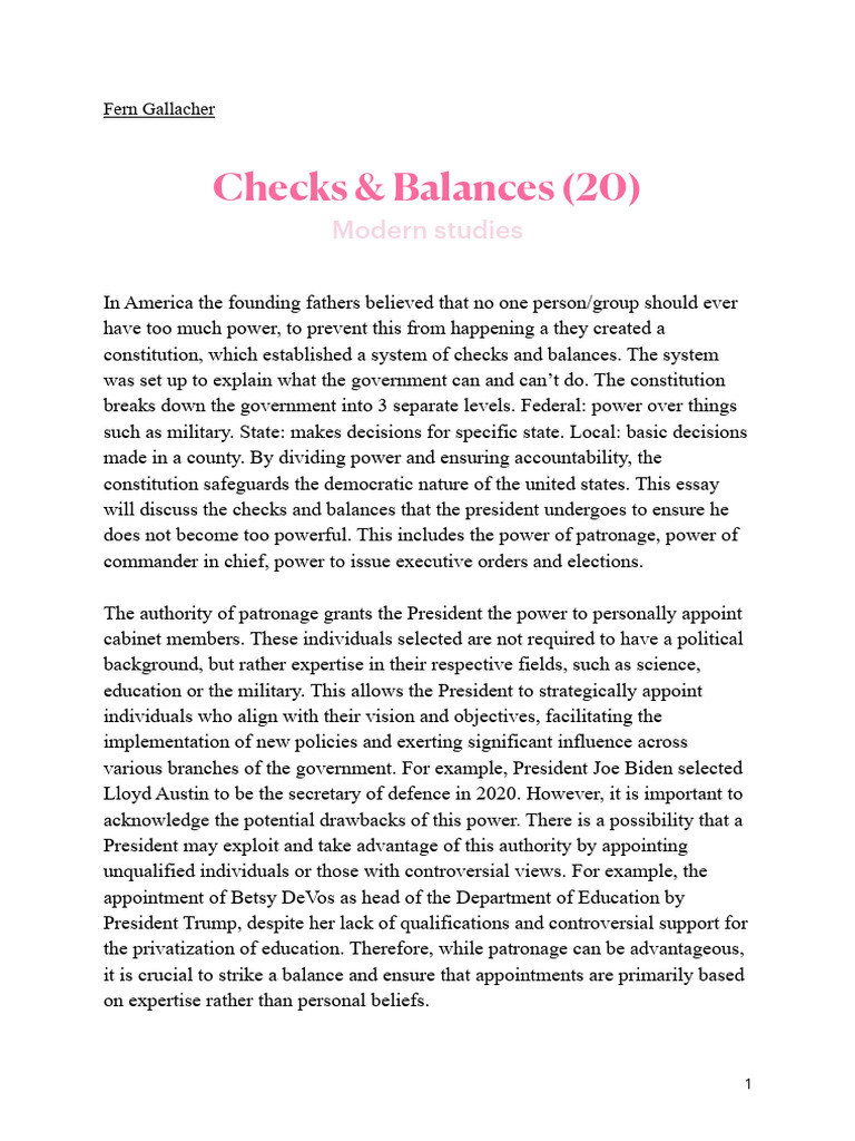 Checks and Balances | PDF