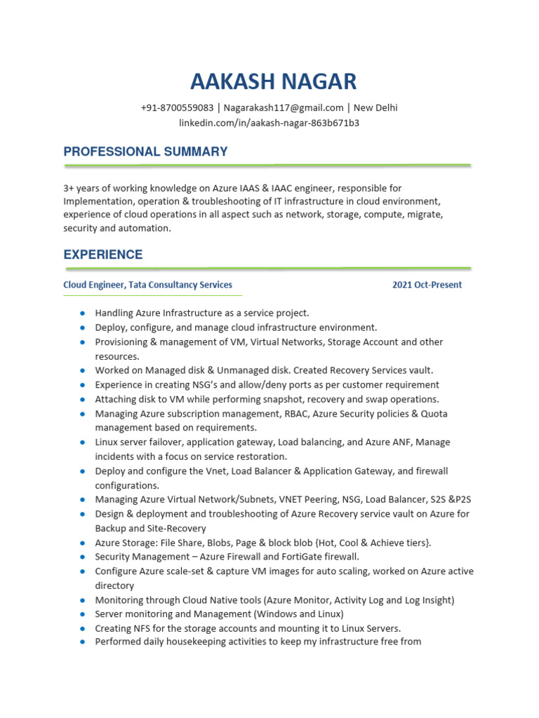 Aakash Resume | PDF | Microsoft Azure | Cloud Computing