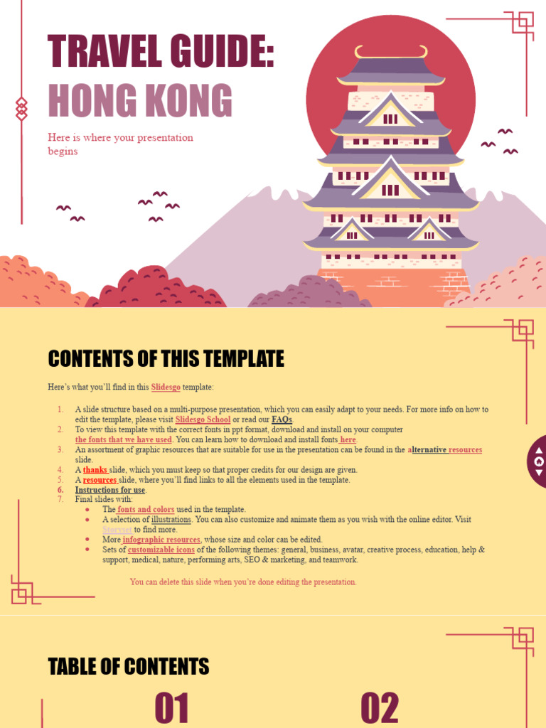 Travel Guide - Hong Kong XL by Slidesgo | PDF