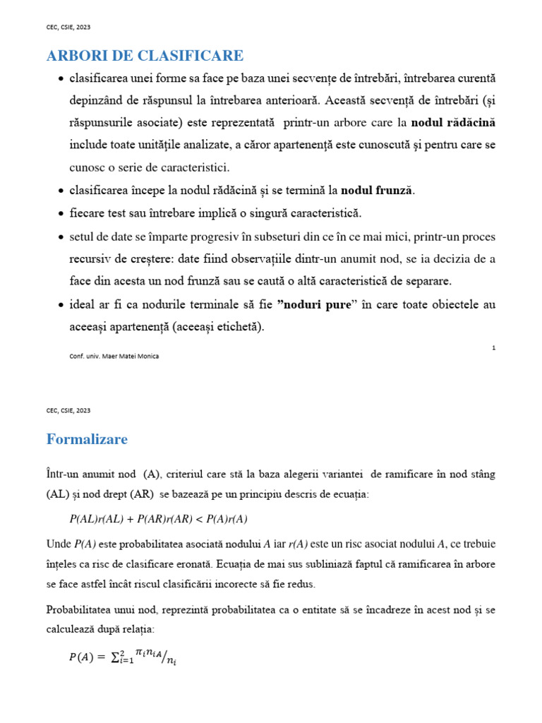 C. ARBORI DE CLASIFICARE-curs | PDF