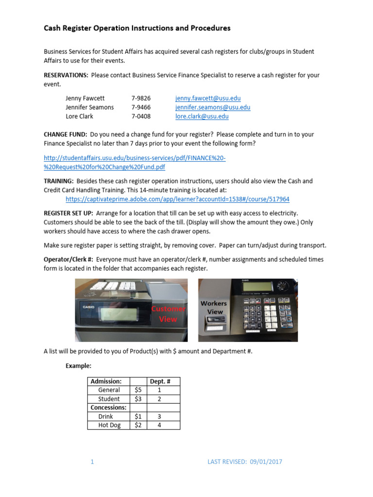 Cash Register Ops and Inst 2-19-19 | PDF | Trade | Business
