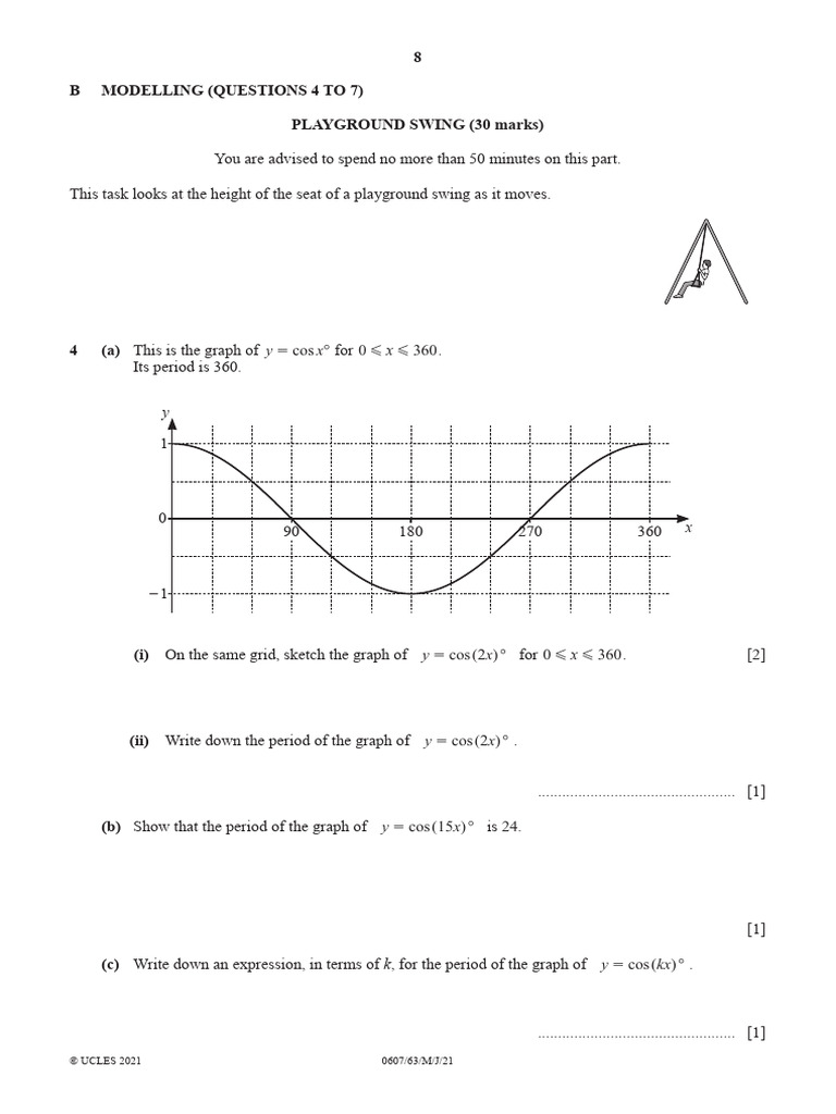 0607 - 63 Cambridge International Mathematics Paper 6 Investigation and ...