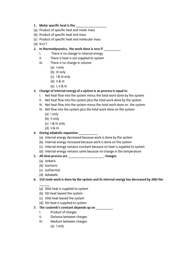 Mega Test XII For Center | PDF | Photoelectric Effect | Heat