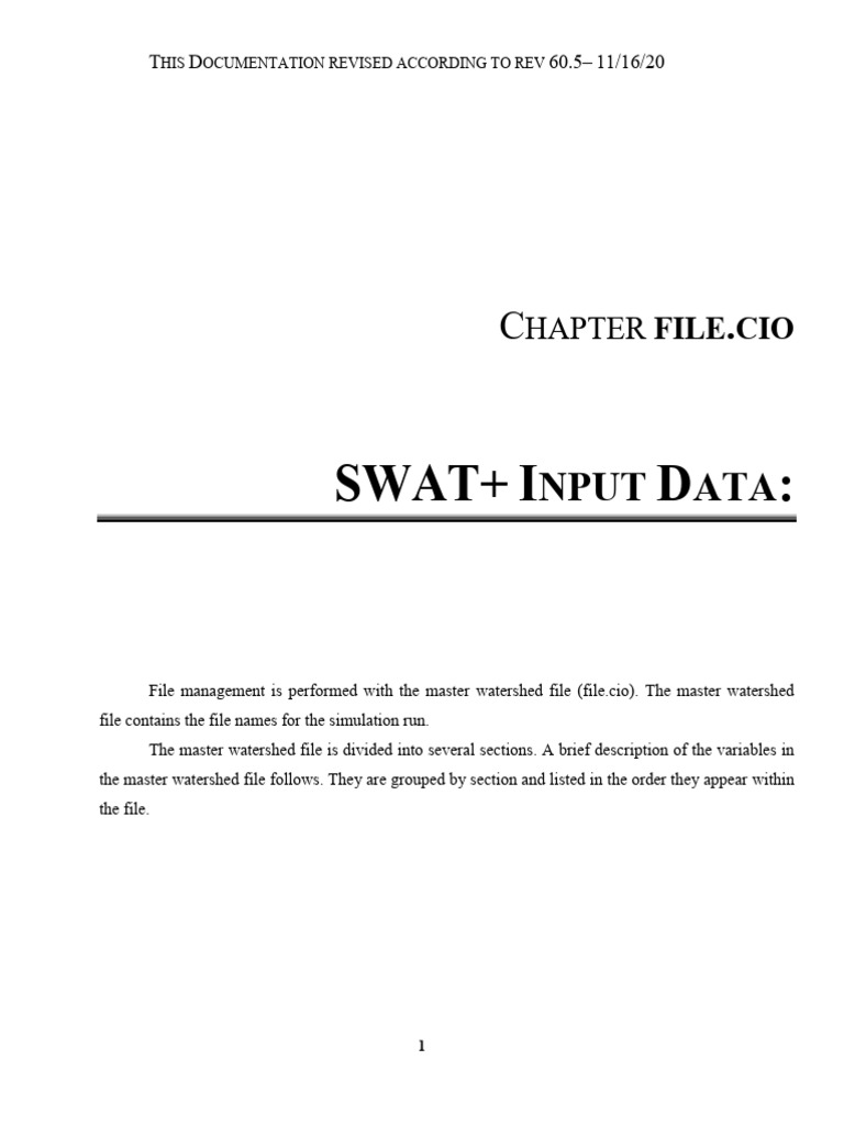 Inputs Swat Model | PDF | Surface Runoff | Drainage Basin