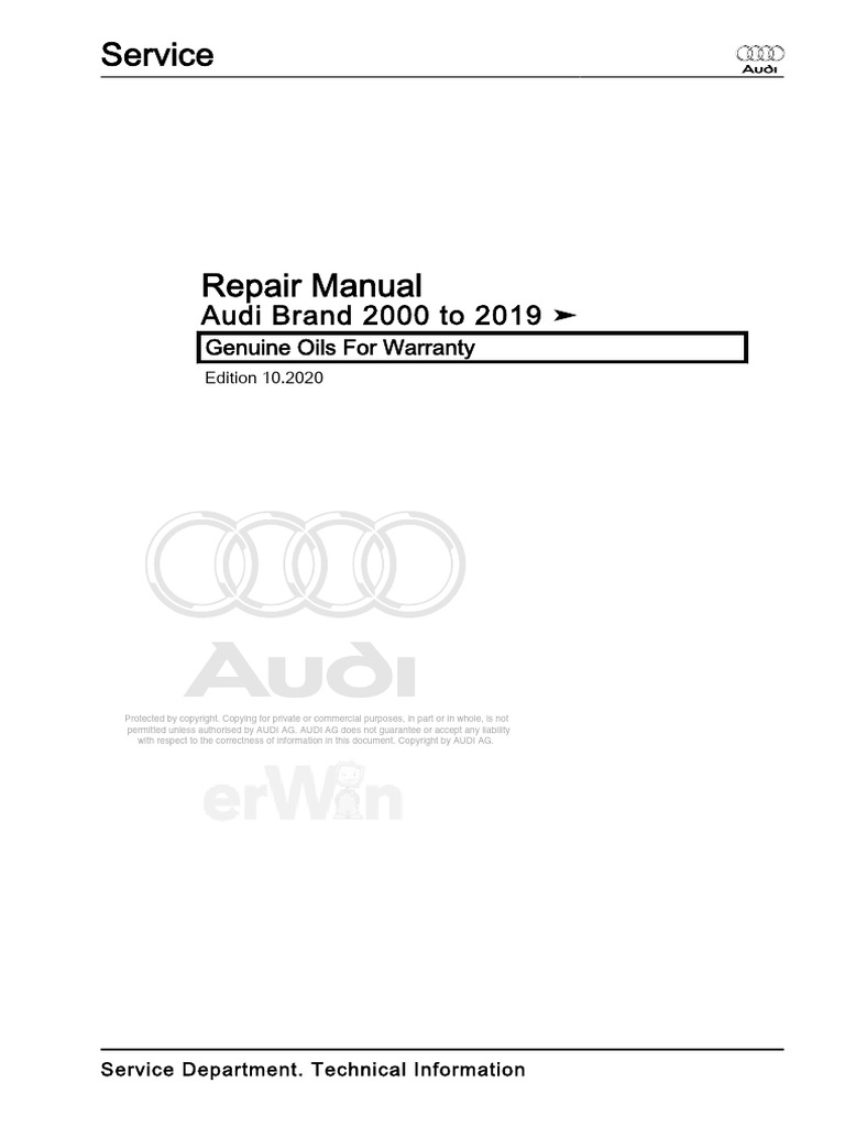 Genuine Oils For Warranty | PDF | Airbag | Audi