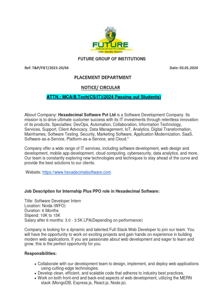 Notice-Hexaware Software Pvt. Ltd. Registration | PDF | Software As A ...