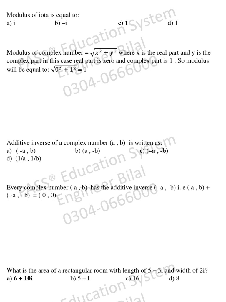 11 Math 1+2+3 | PDF | Complex Number | Elementary Mathematics