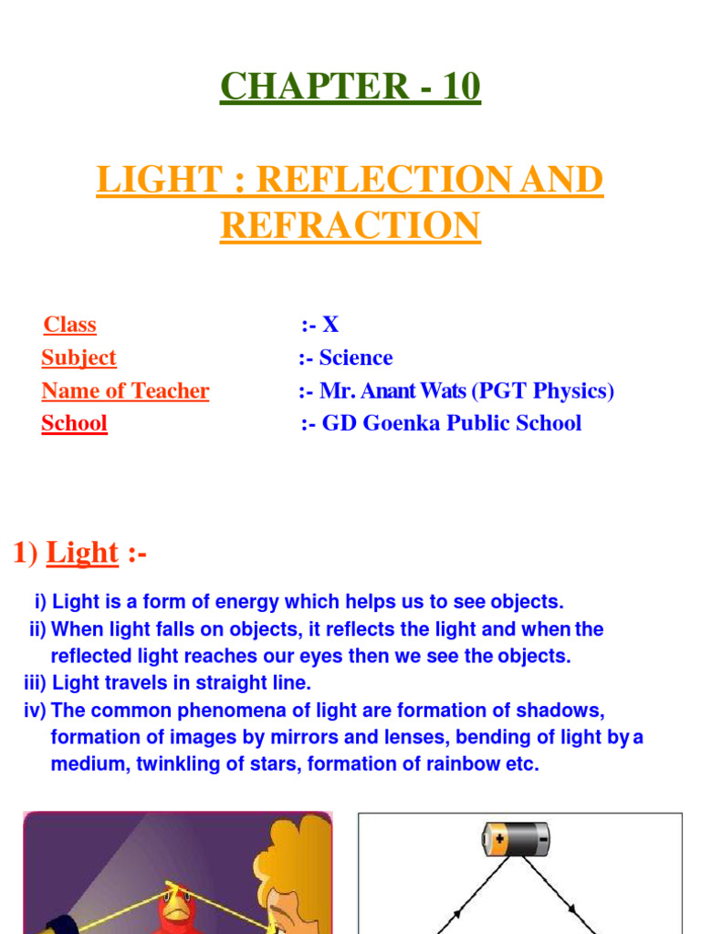Light-Reflection and Refraction | PDF | Mirror | Refractive Index