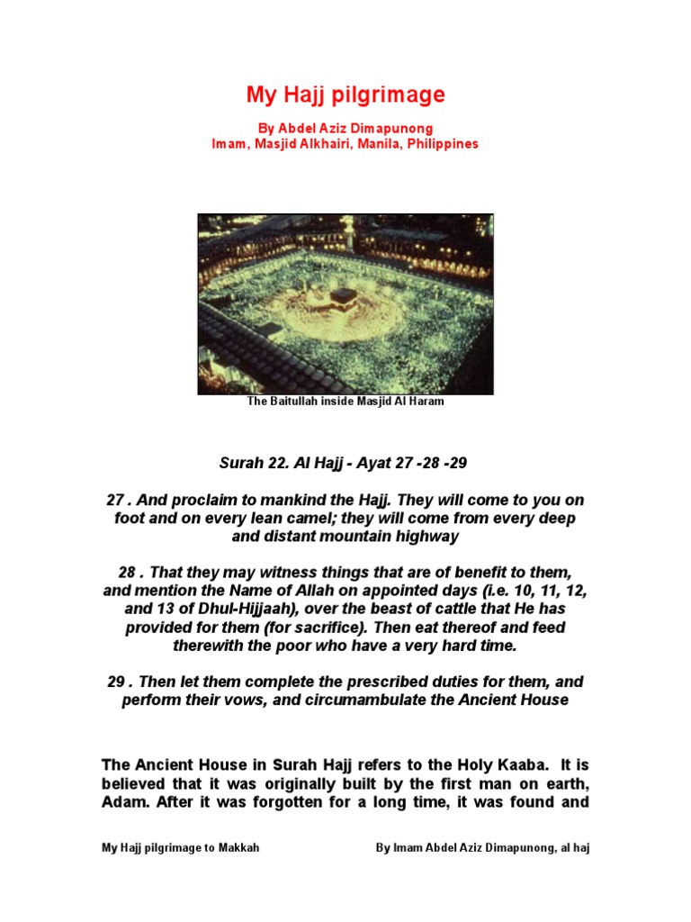 My Hajj Pilgrimage | PDF