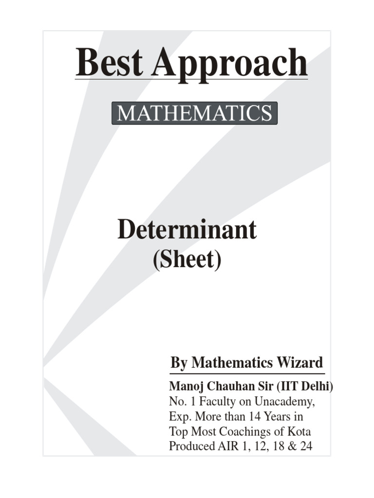 111 Determinant Sheet 1669011756185 | PDF | Equations | Determinant 111 Determinant Sheet 1669011756185 | PDF | Equations | Determinant