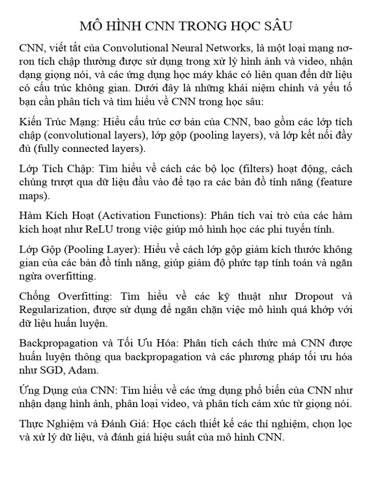 Mô Hình CNN Trong Học Sâu | PDF