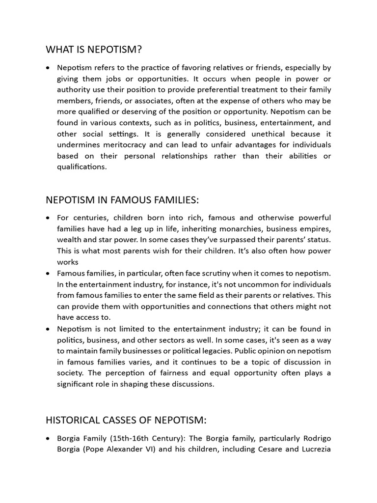What is Nepotism | PDF
