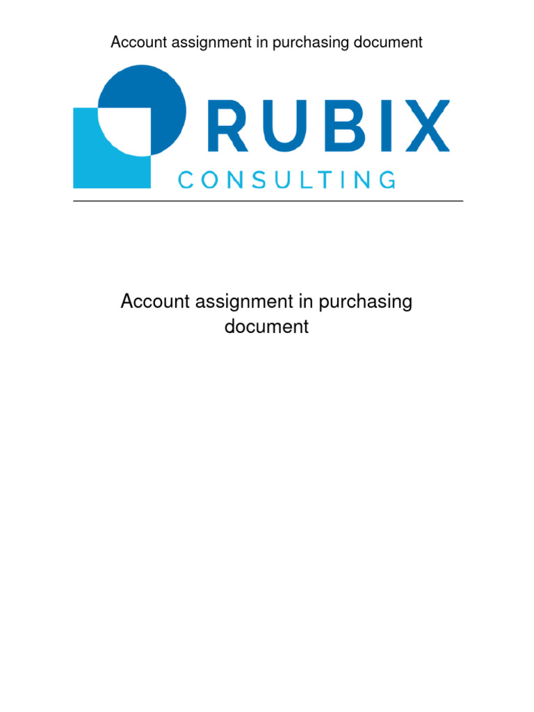 EN - Account Assignment in Purchasing Document | PDF