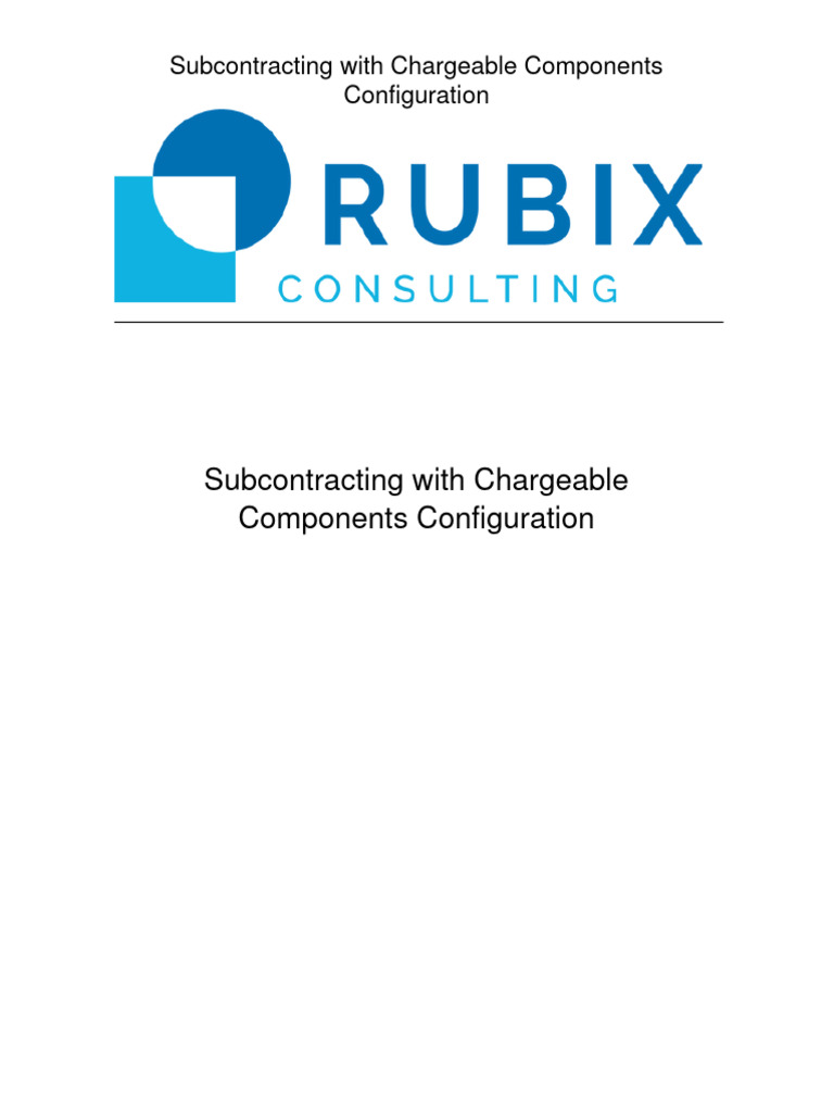 EN - Subcontracting With Chargeable Components Configuration | PDF