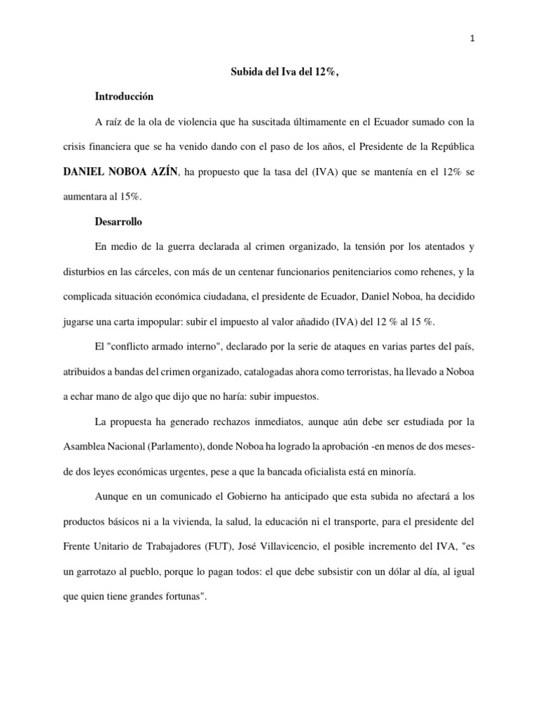 Subida Del Iva Del 12 | PDF | Elasticidad (economía) | Impuestos