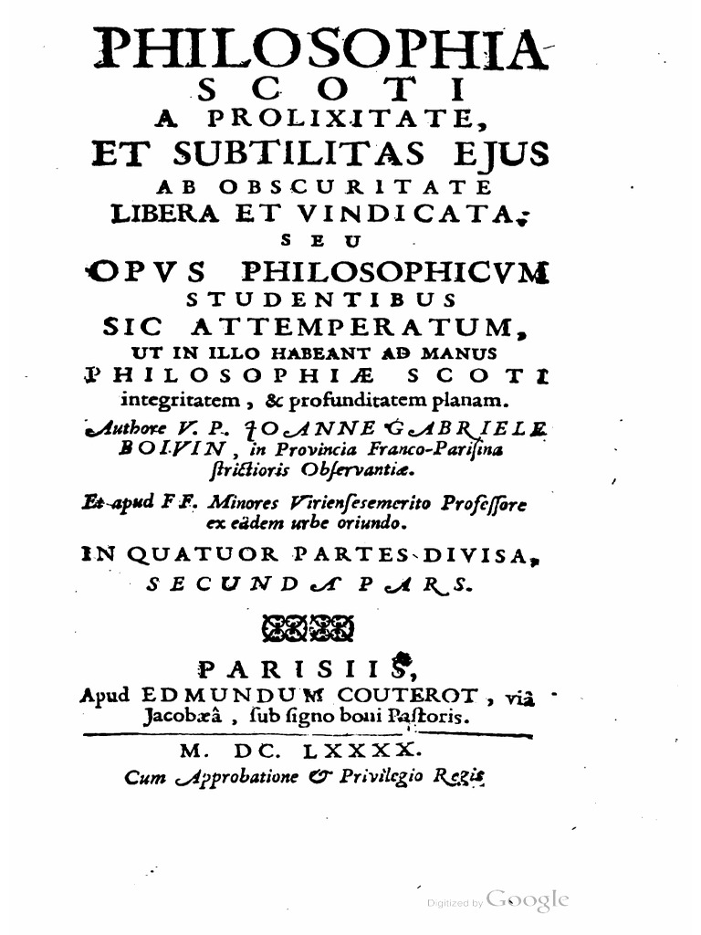 Boyvin Philosophia Scoti Metaphysica | PDF