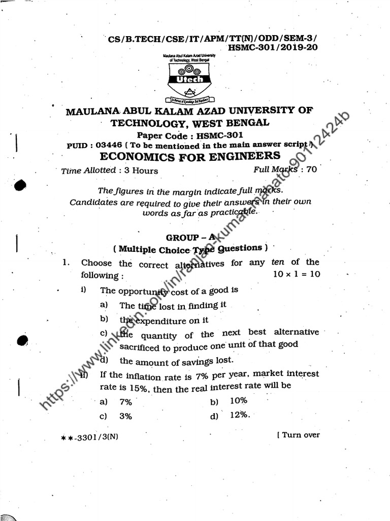 Economic 2019 To 2022 Pyq Cse IT 3rd Sem | PDF | Business | Finance & Money Management