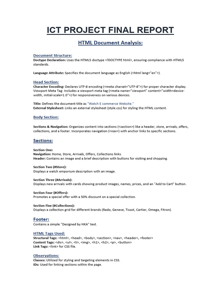 Ict Project Final Report | PDF