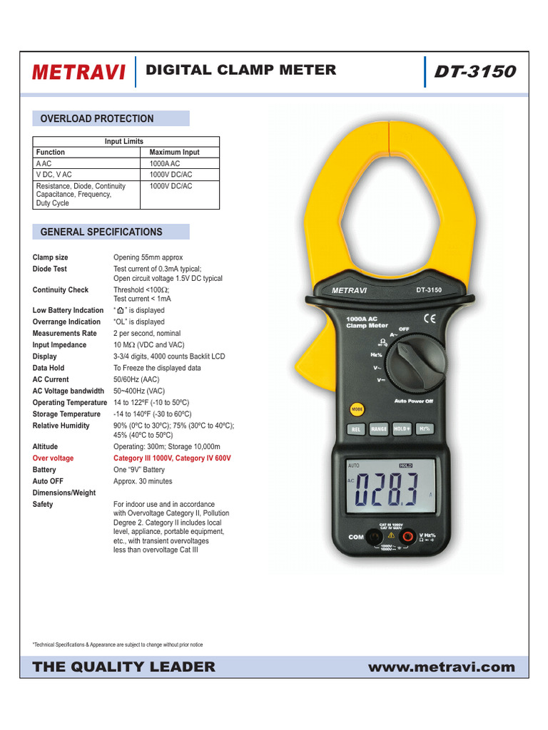 Metravi Clamp Meter Pricing in India | PDF | Technology & Engineering