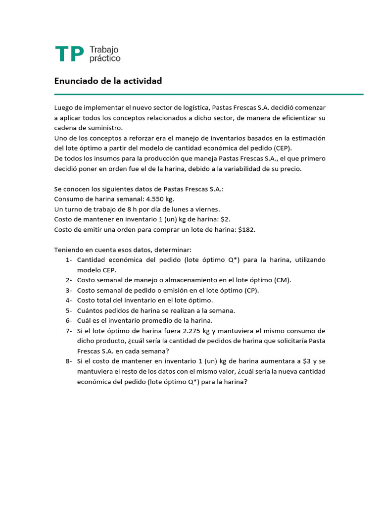 TP3 - Enunciado de La Actividad | PDF