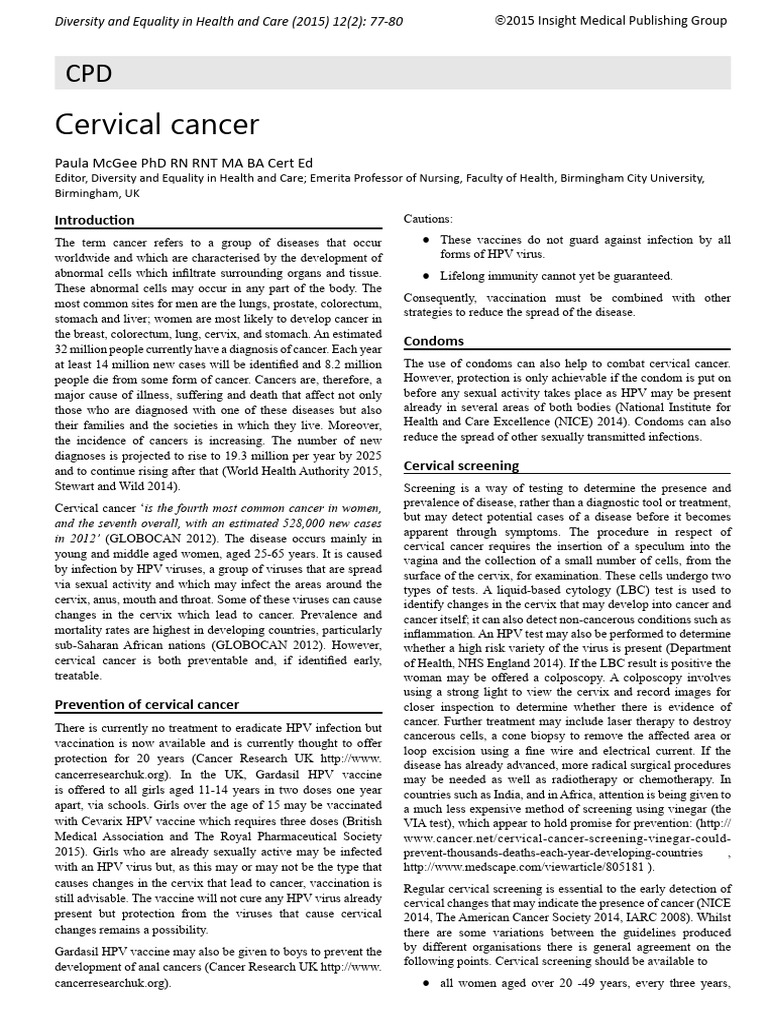Cervical Cancer | PDF