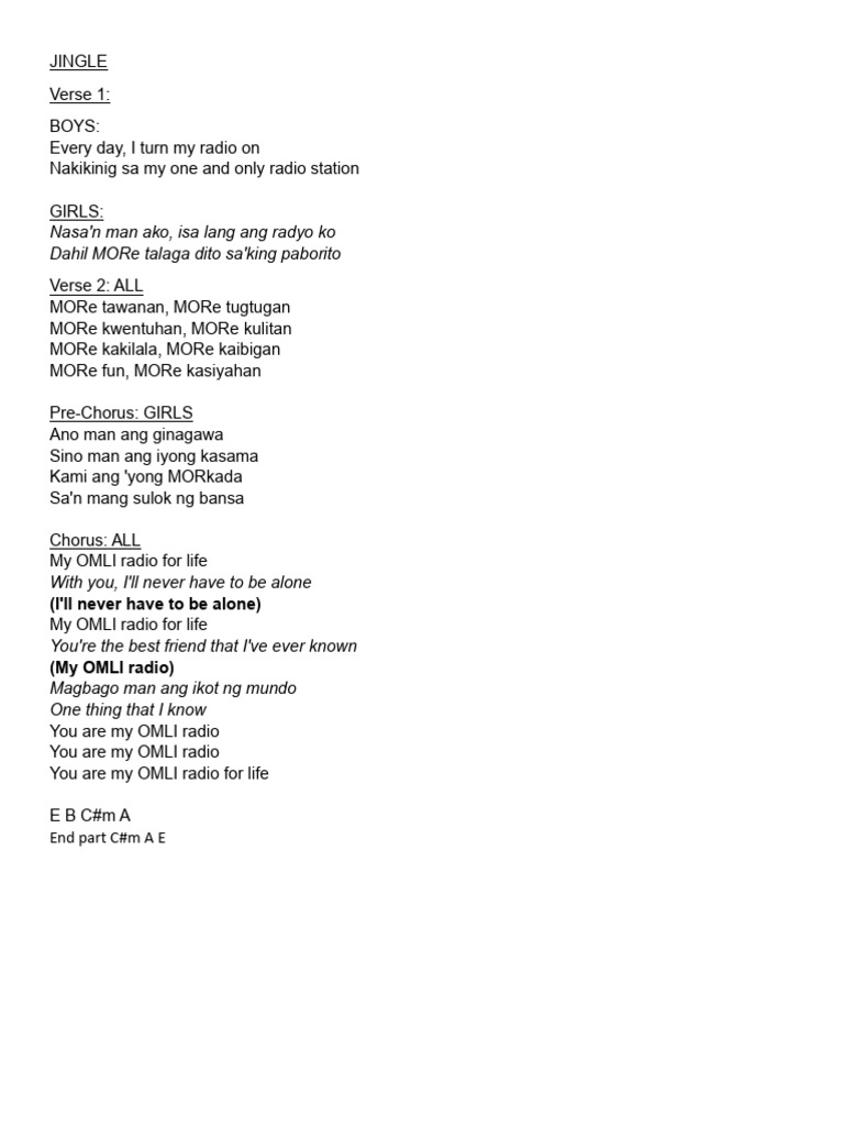 JINGLE-SCRIPT (1) | PDF