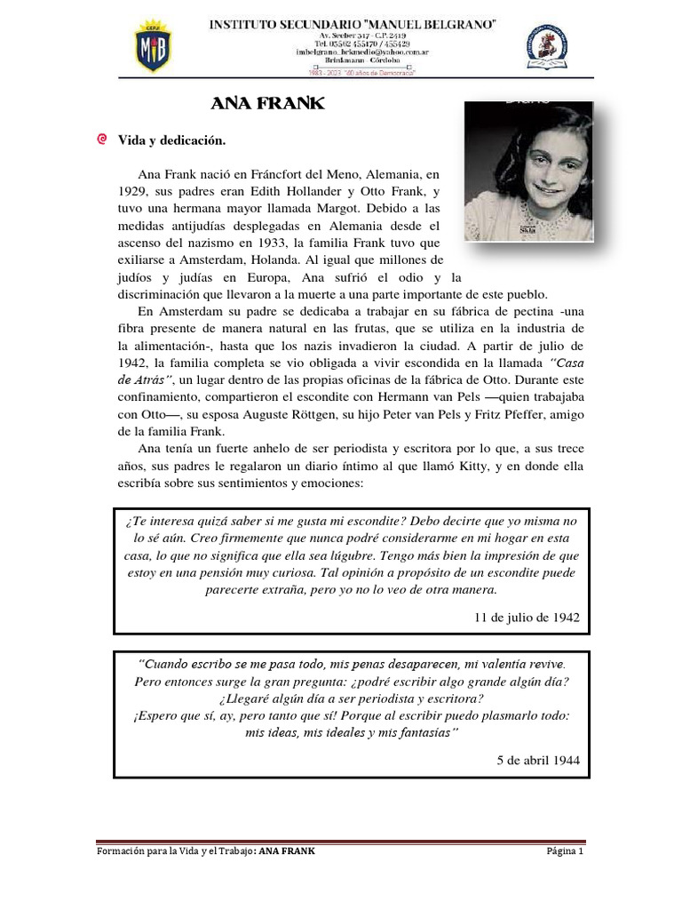 ANA FRANK | PDF | Anne Frank