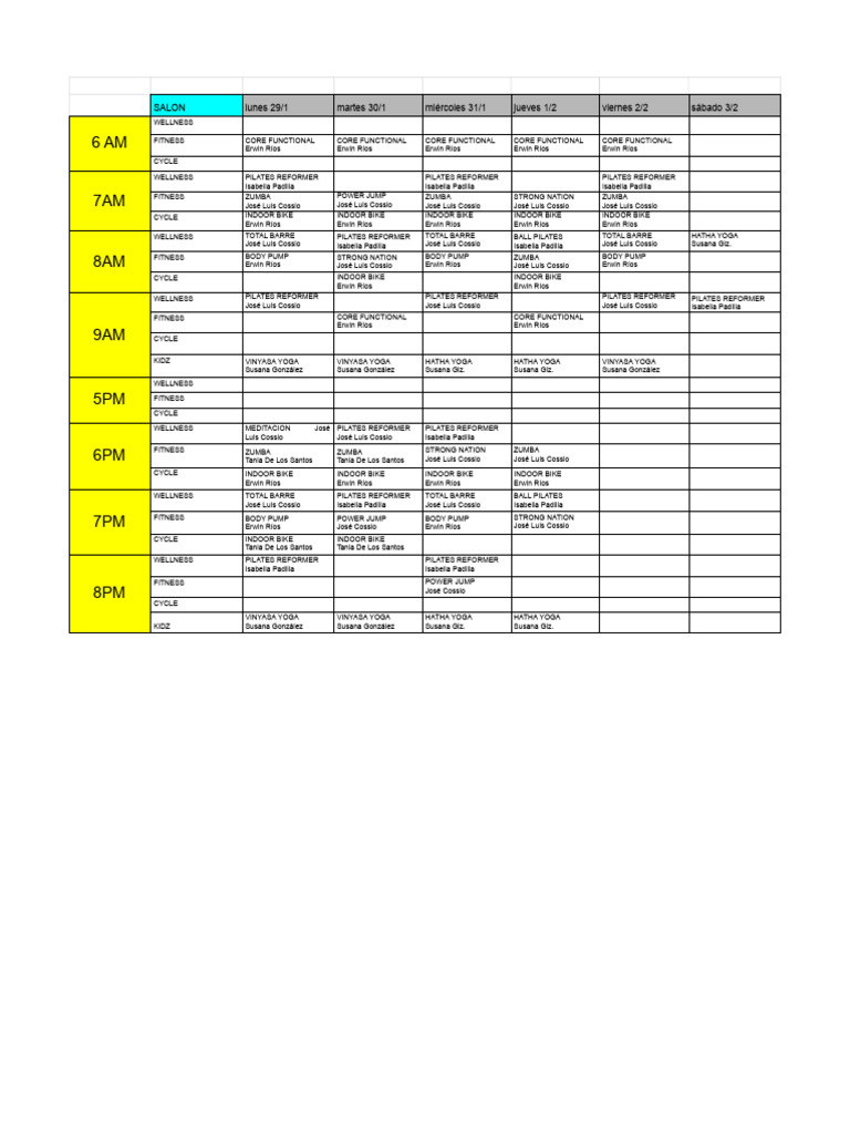 Group Class SWTOR | PDF | Physical Exercise | Physical Fitness