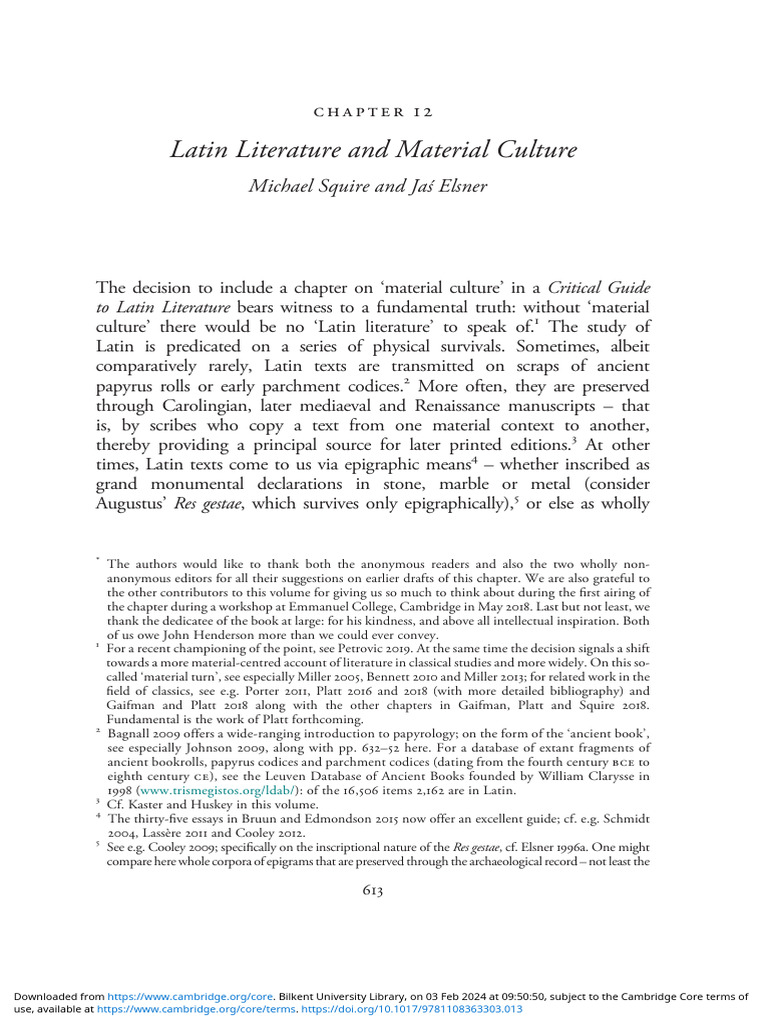 Latin Literature and Material Culture | PDF | Roman Empire | Classics