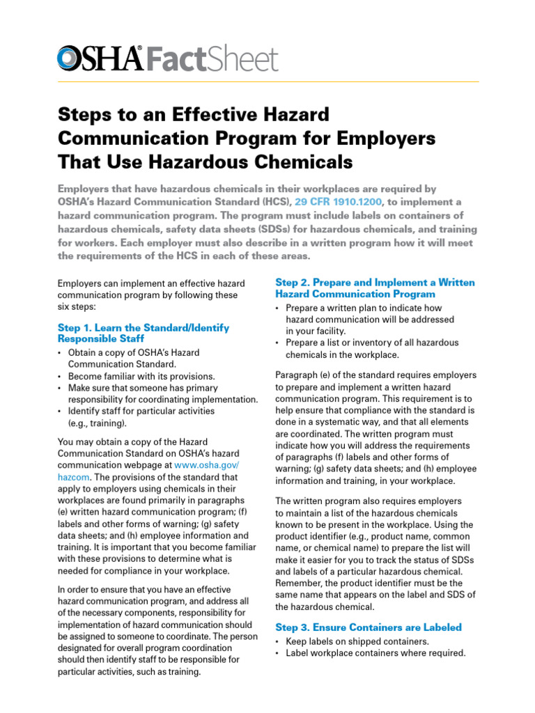 OSHA HazCom | PDF