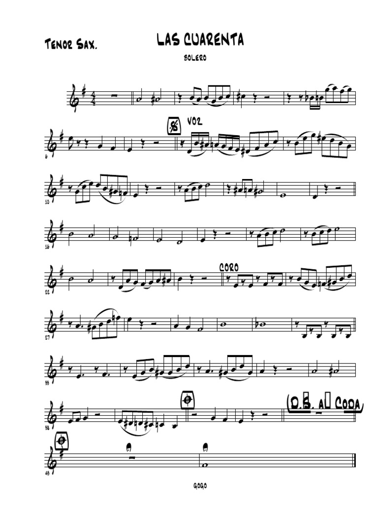 Las Cuarenta Sax Tenor | PDF