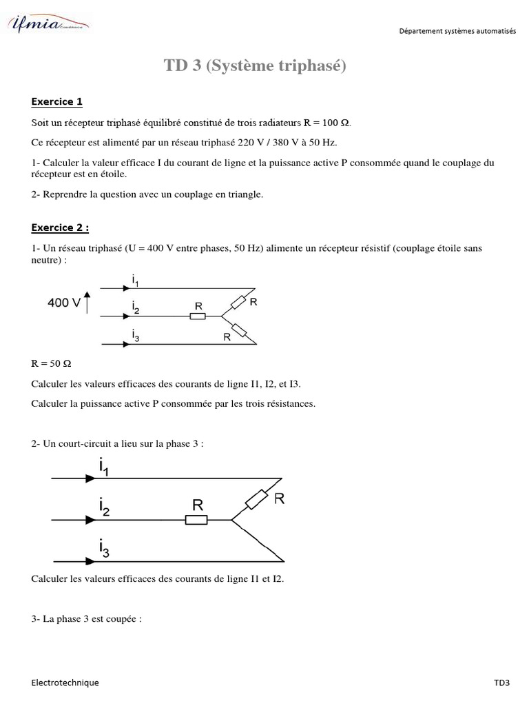 TD 03 (3 Phasé) | PDF