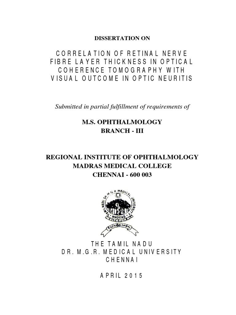 Correlation Of Retinal Nerve Fibre Layer Thickness In Optical Coherence Tomo Pdf Visual