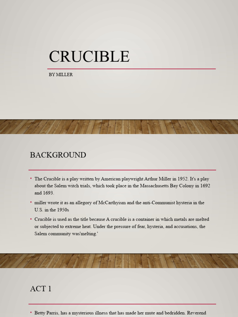 Crucible | PDF | Witch Hunting | Witchcraft