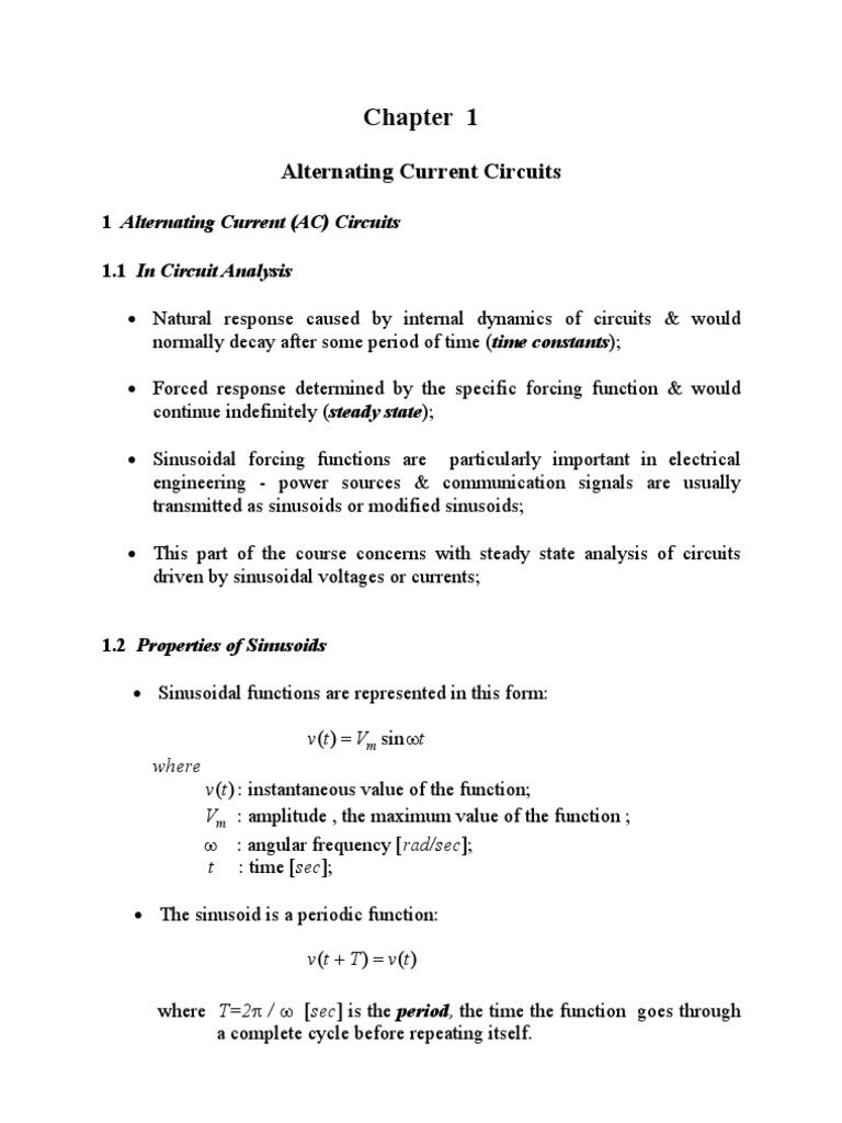 1 Alternating Current Ac Circuits 1 1 In Circuit Analysis Pdf Electrical Impedance