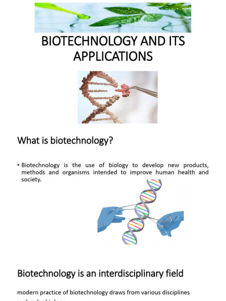 Biotechnology and Its Applications | PDF | Biotechnology | Genetic Engineering