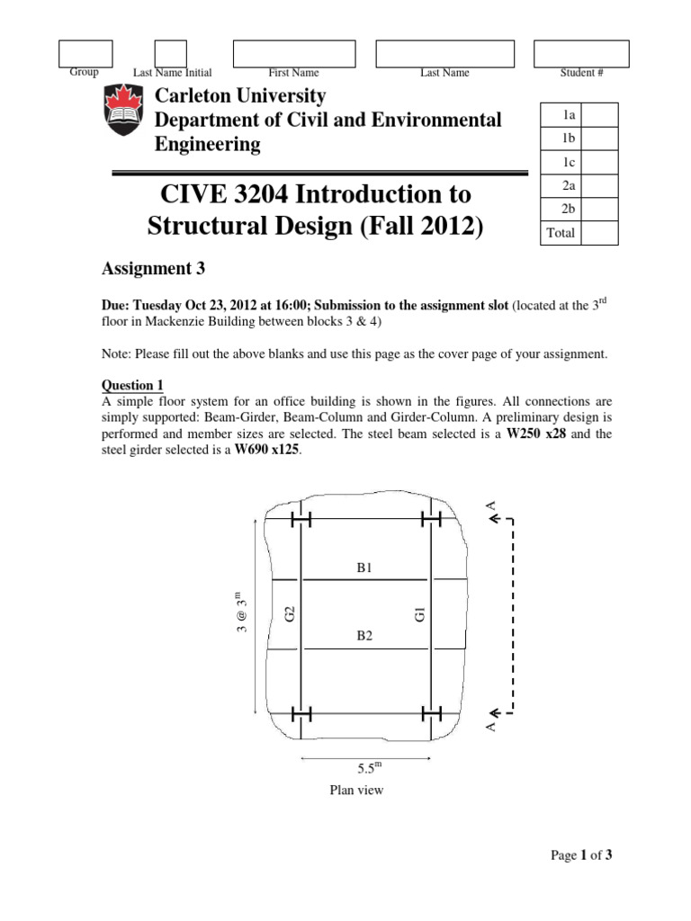 Assignment 3 | PDF | Beam (Structure) | Pascal (Unit)