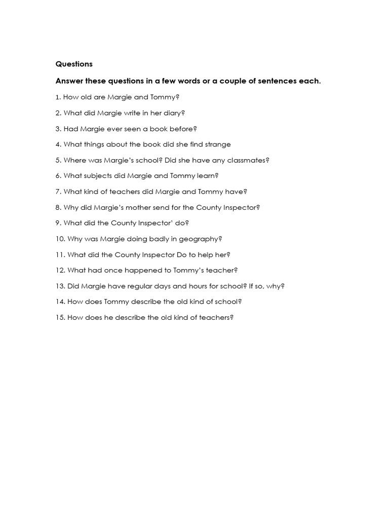 The Fun They Had - Questionnaire | PDF