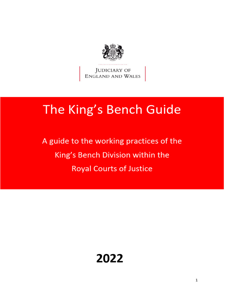 King's Bench Division Guide 2022 | PDF | Civil Law (Common Law) | Justice