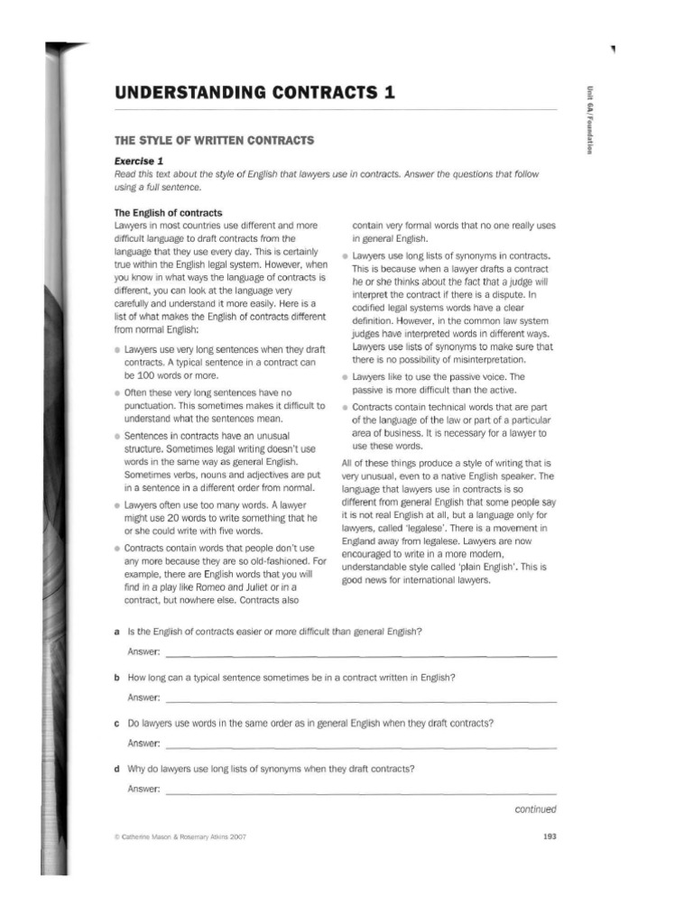 Unit 6A - Understanding Contracts 1 | PDF