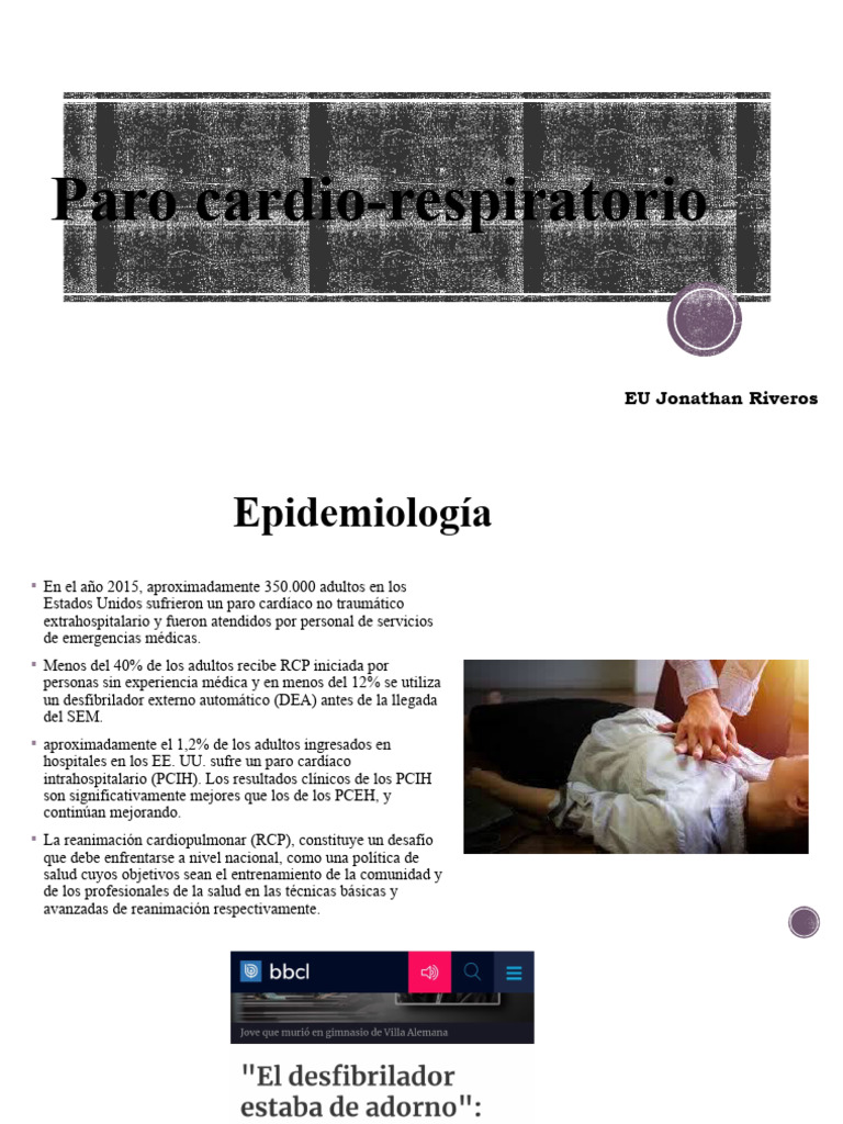 Paro Cardio Respiratorio | PDF | Reanimación cardiopulmonar | Paro cardíaco