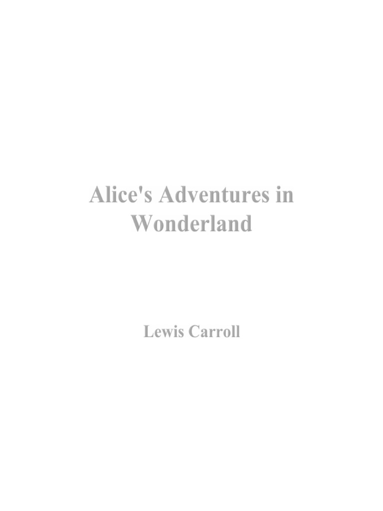 Alice in Wonderland | PDF
