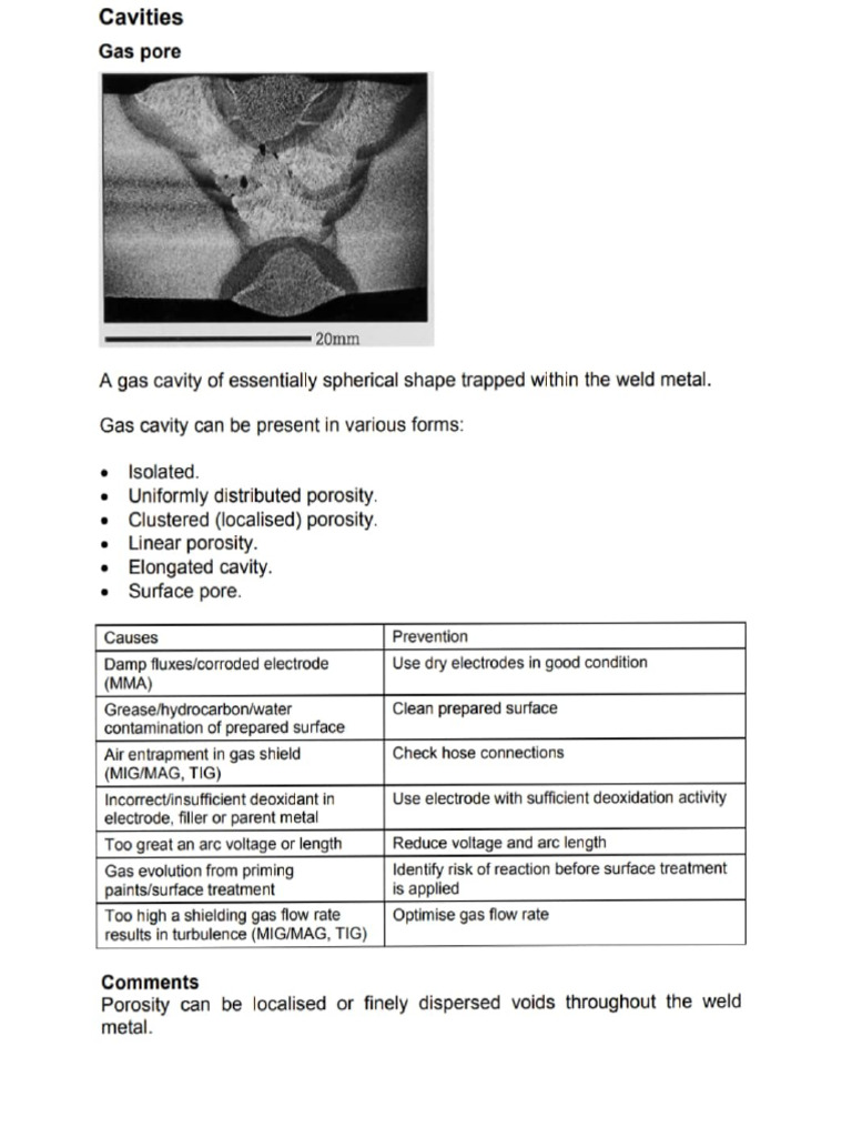 Different Cavities During Welding | PDF