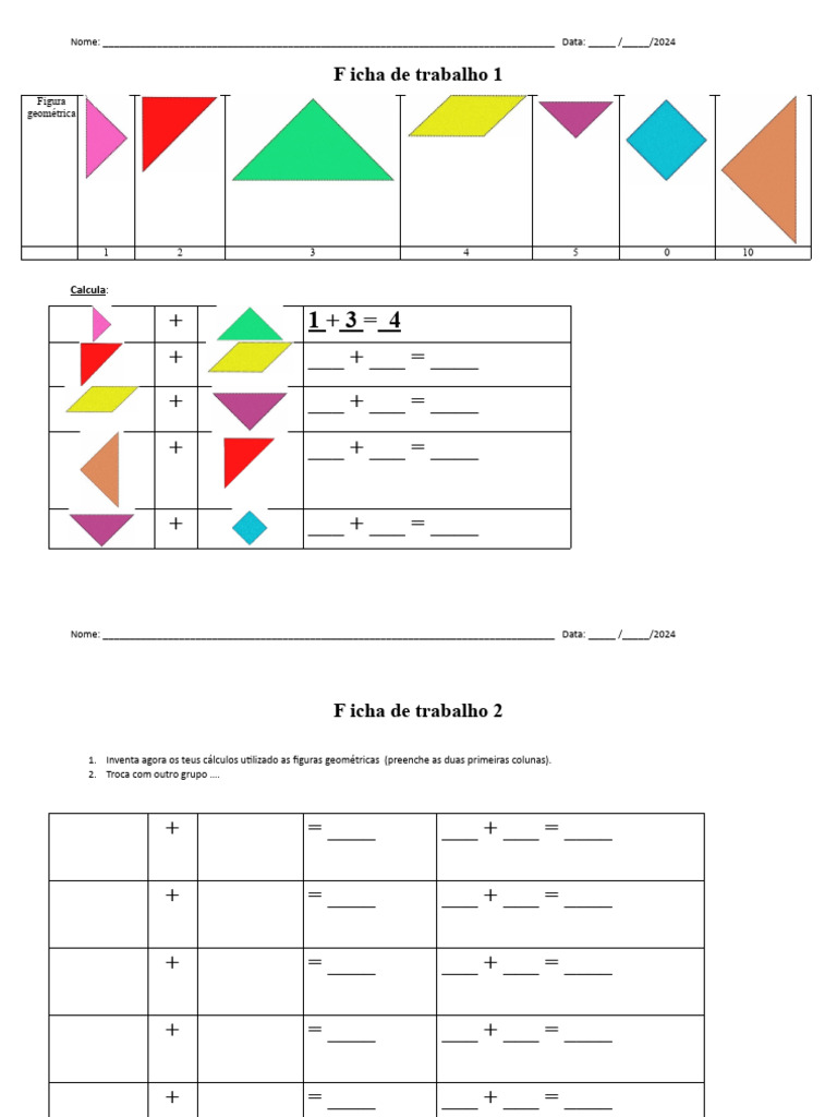 Fichas de Atividades com Tangram | PDF