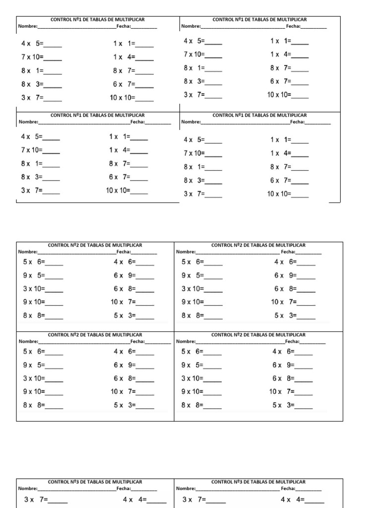 Controles de Tablas | PDF