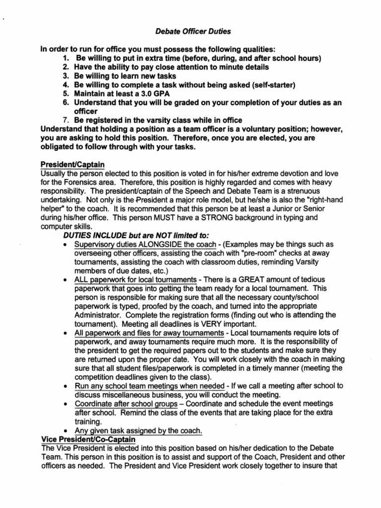 Debate Officer Duties | PDF